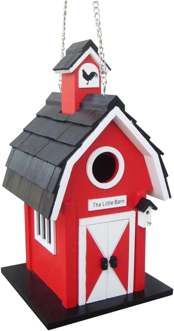 Amazon.com : Home Bazaar Barn Birdhouse, Red : Bird Houses : Patio ...