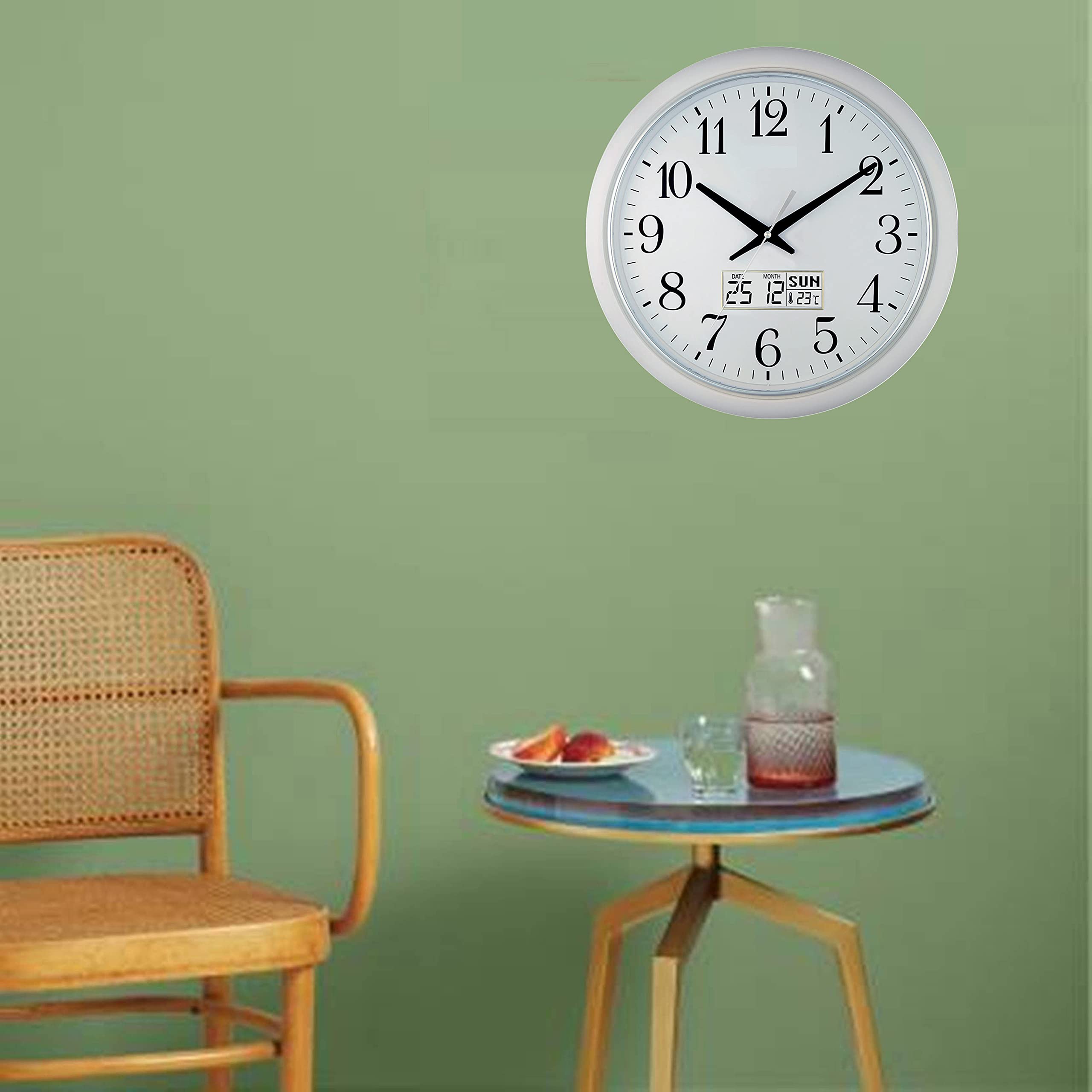 Buy Elica Plastic Silent Movement 16-inch Dual Time Analog & Digital ...