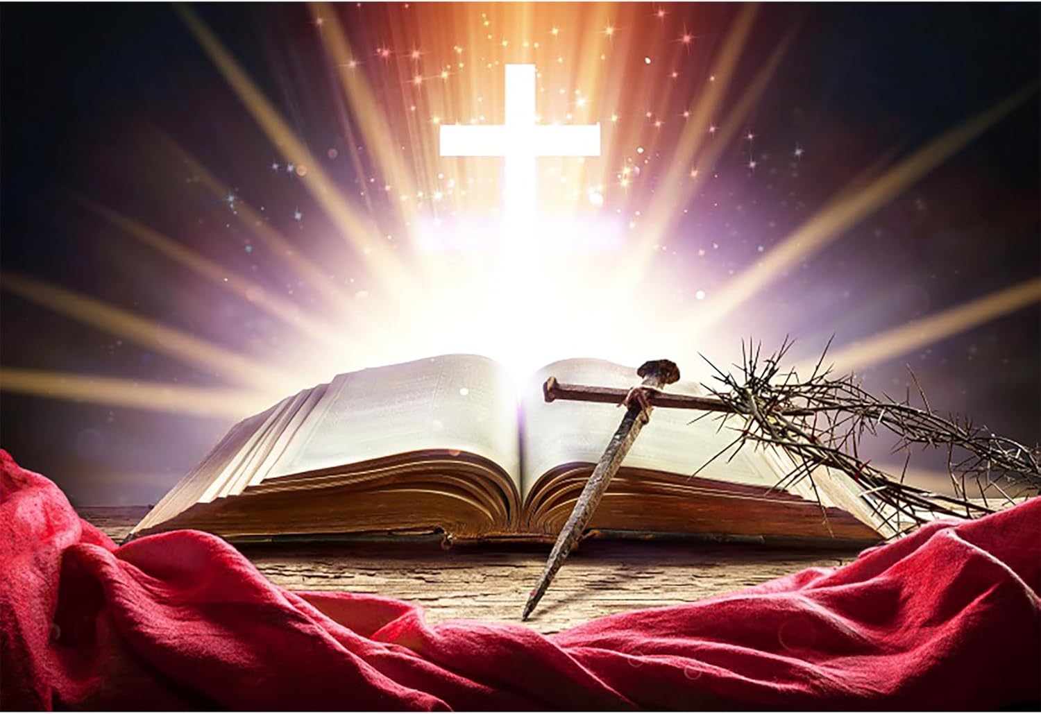 Amazon.com : AOFOTO 5x3ft Cross Backdrop Christian Church Decorations ...