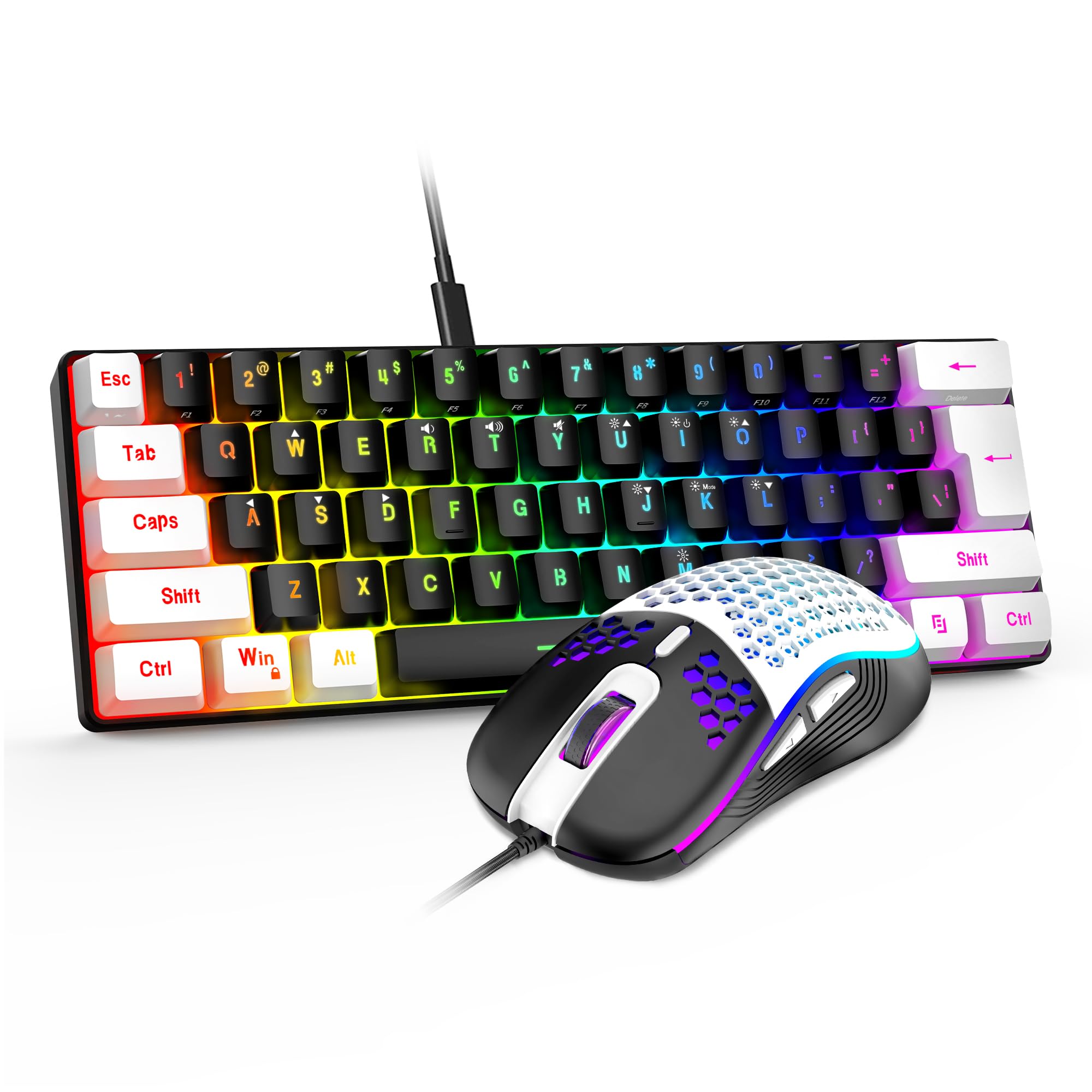Buy RedThunder 60% Gaming Keyboard and Mouse Combo, Ultra-Compact 61 ...