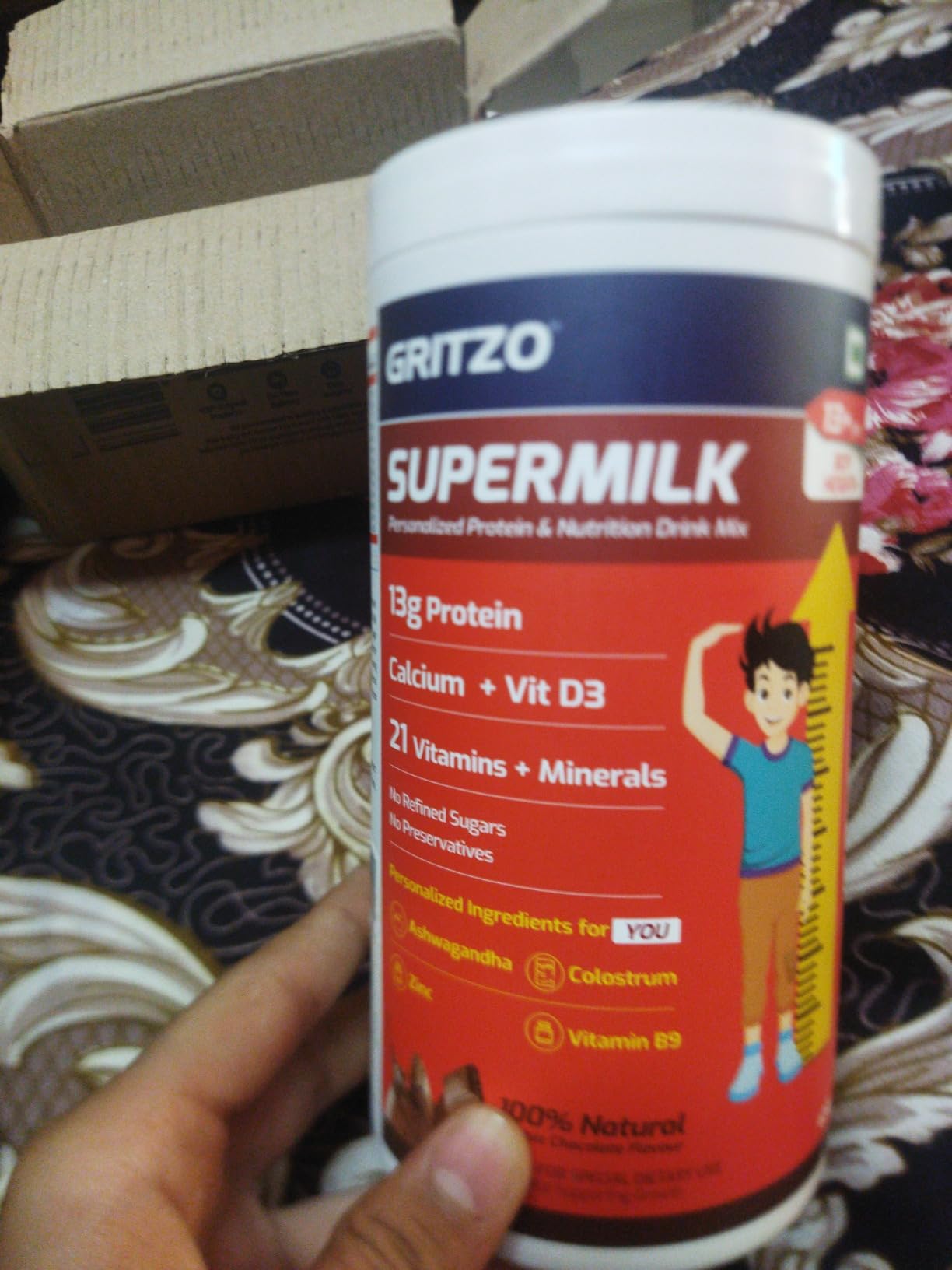 Buy Gritzo SuperMilk Overall Growth (13+y Boys), 12g Protein Powder ...