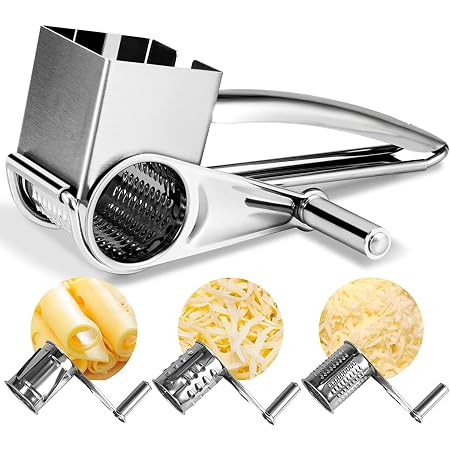 Amazon.com: 1 PAC Rotary Cheese Graters, Manual Handheld Cheese Cutter ...