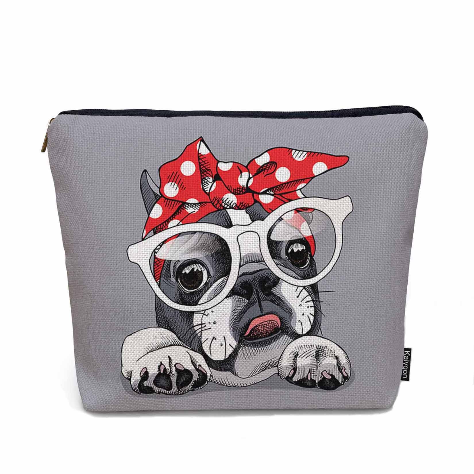 Amazon.com: Kalygon Makeup Bag French Bulldog Makeup Bags For Purse ...
