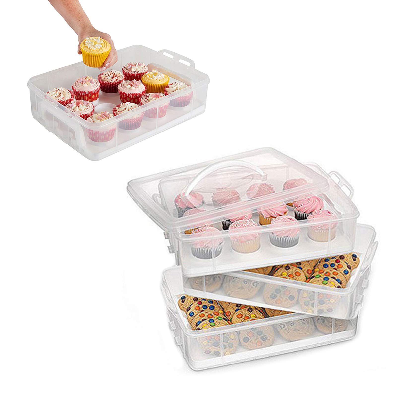 Snapklik.com : FEOOWV 3 Tier Cupcake Carrier