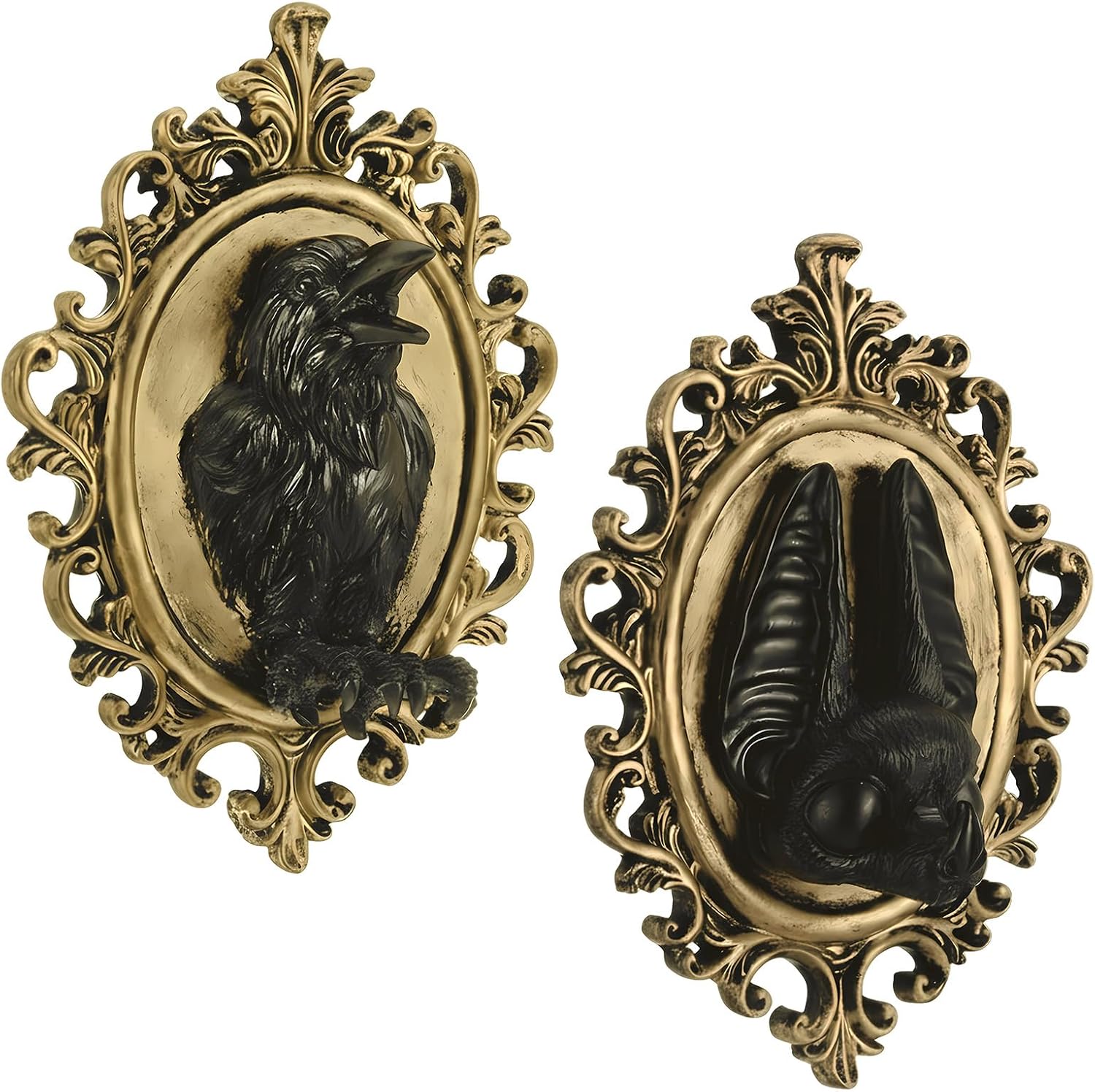 Amazon.com: Yalikop 2 Pcs Gothic Wall Decor Vintage Bat Crow Animal ...