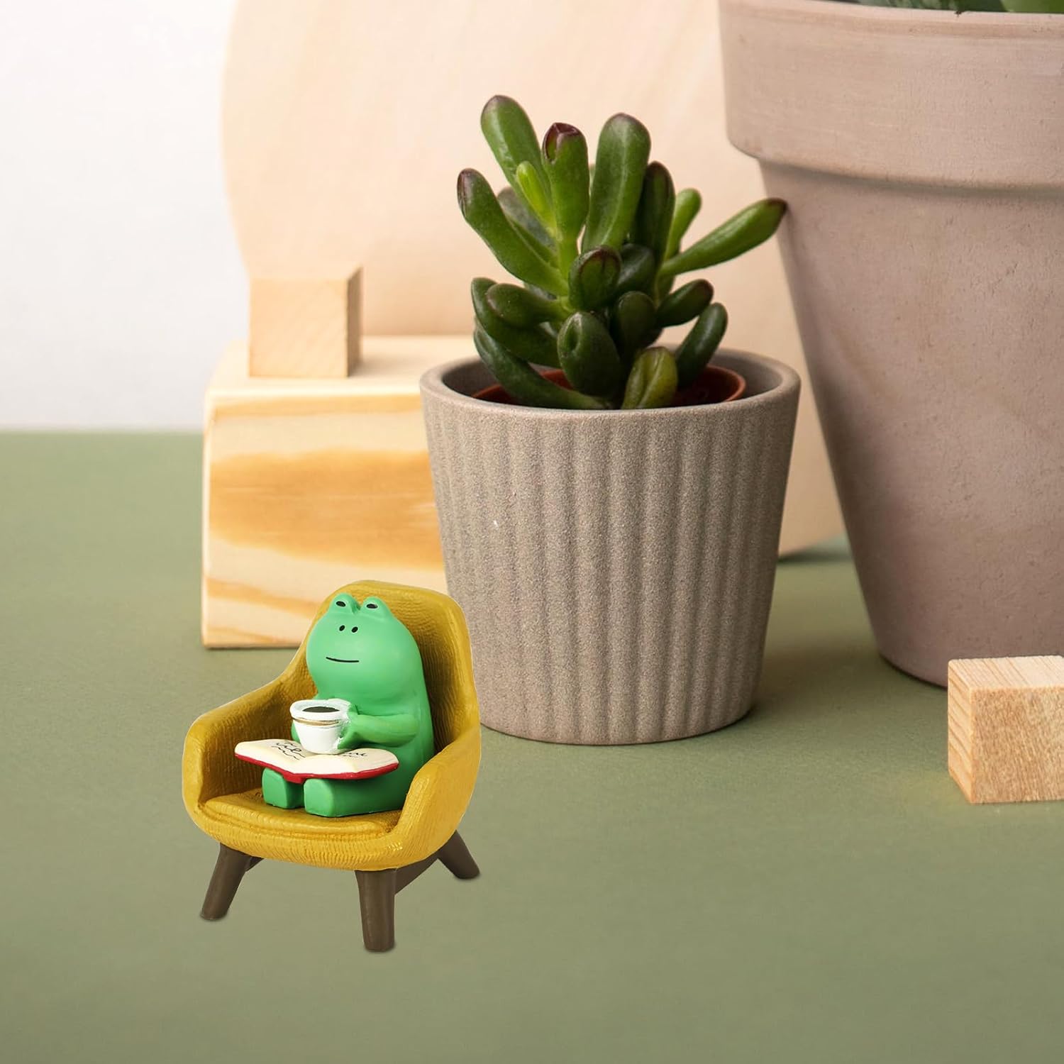 PEUTIER Estatua de rana en miniatura, mini figuras de rana creativa y ...