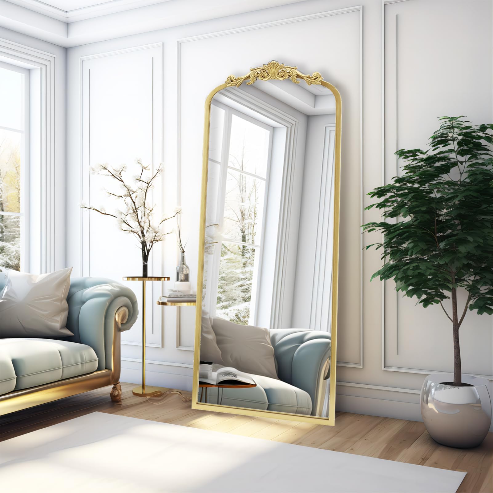 Amazon.com: Barnyard Designs 22" x 64" Vintage Gold Full Length Mirror ...