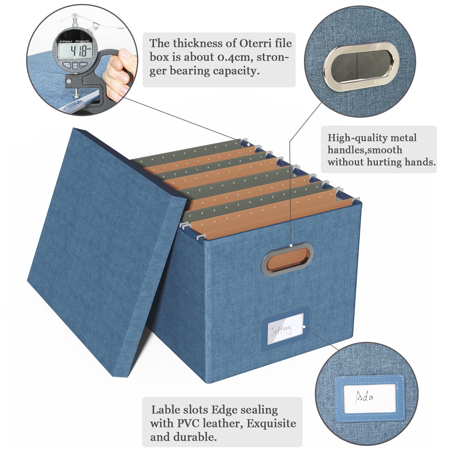 Snapklik.com : 4 Pack File Storage Organizer Box,Filing Box,Portable ...