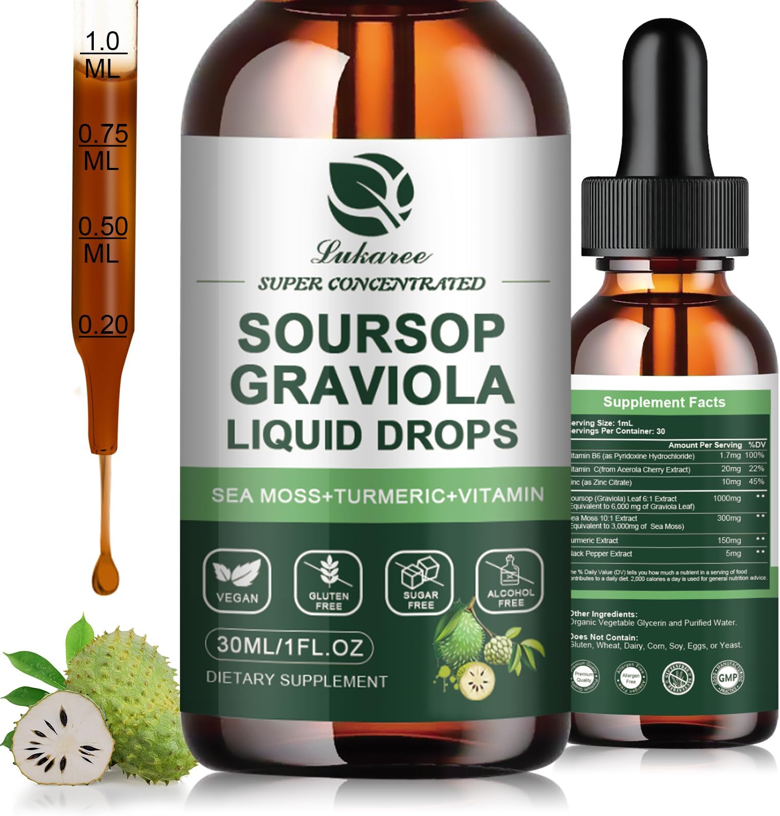 Amazon.com: (2 Pack) Soursop Graviola Leaf Extract Liquid Drop Plus ...
