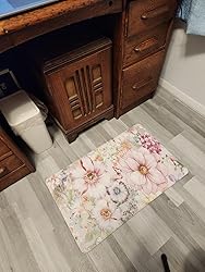 Amazon.com: Pink Floral Kitchen Rug Set of 2 Boho Flower Anti Fatigue ...