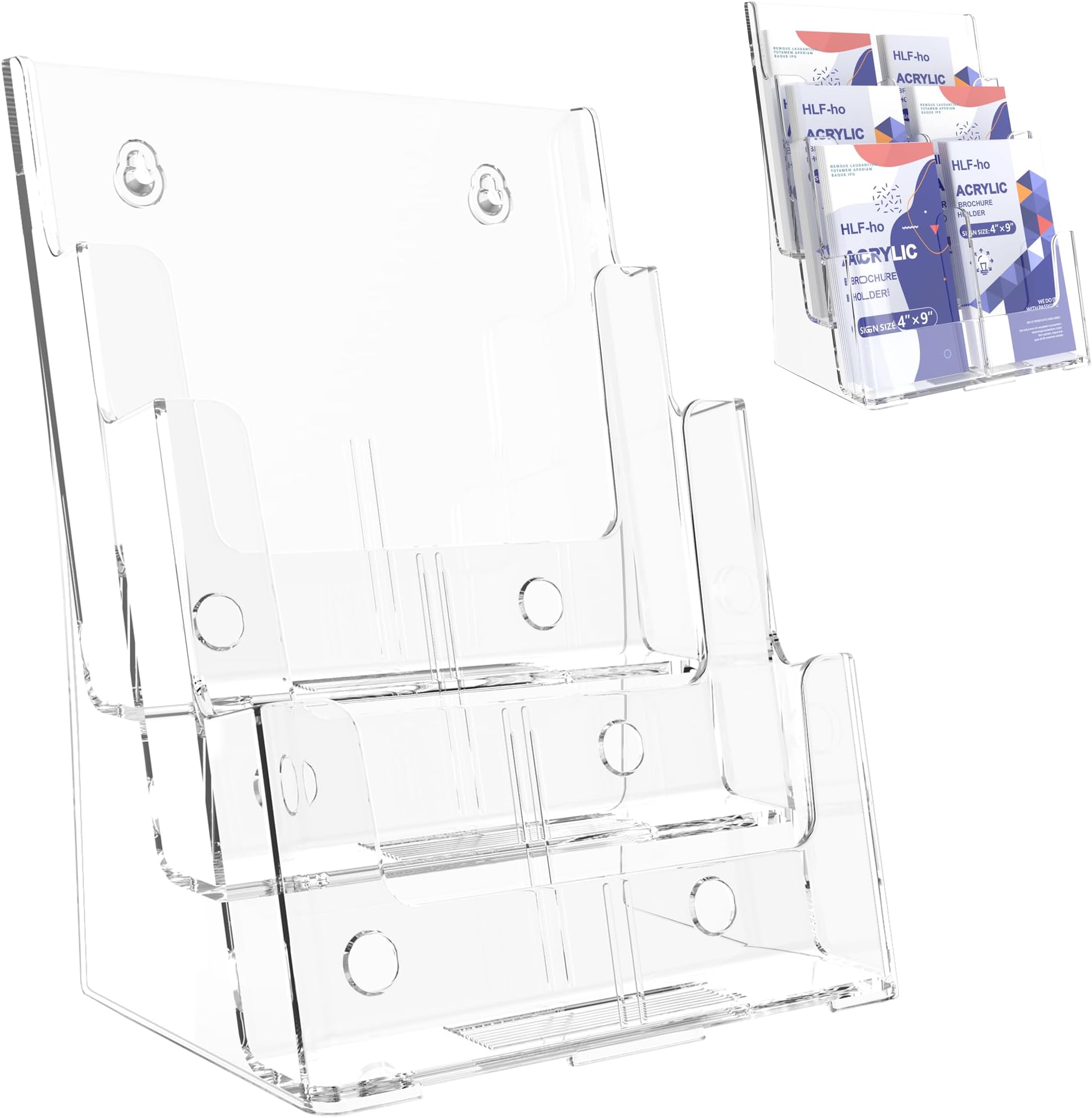 Amazon.com: Acrylic Brochure Holder 8.5 x 11 inches, 3 Tier Clear ...