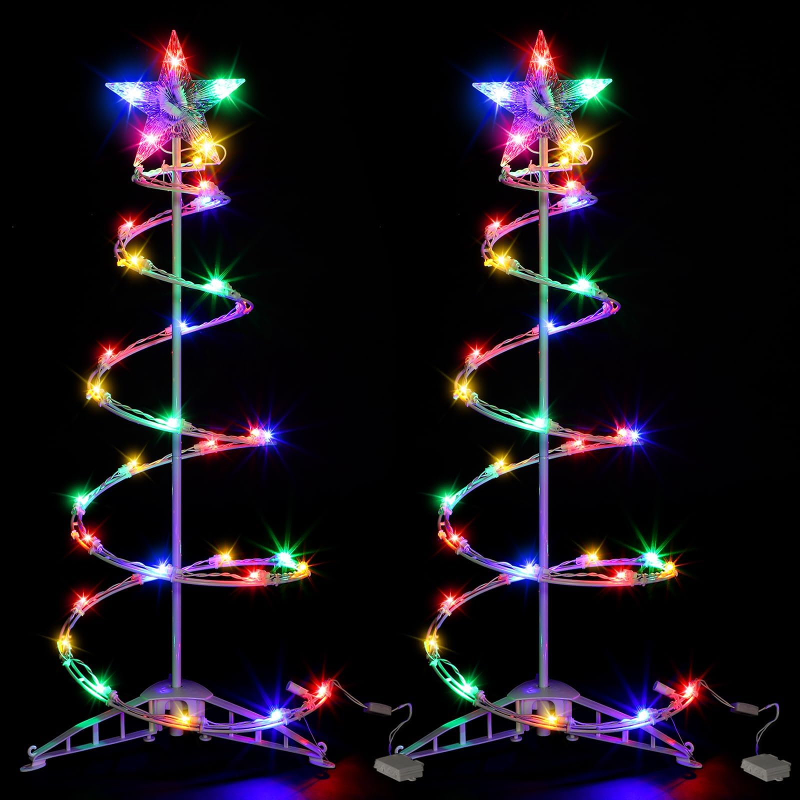 Amazon.com: Kanayu 8 Modes Spiral Lighted Christmas Tree Outdoor Yard ...