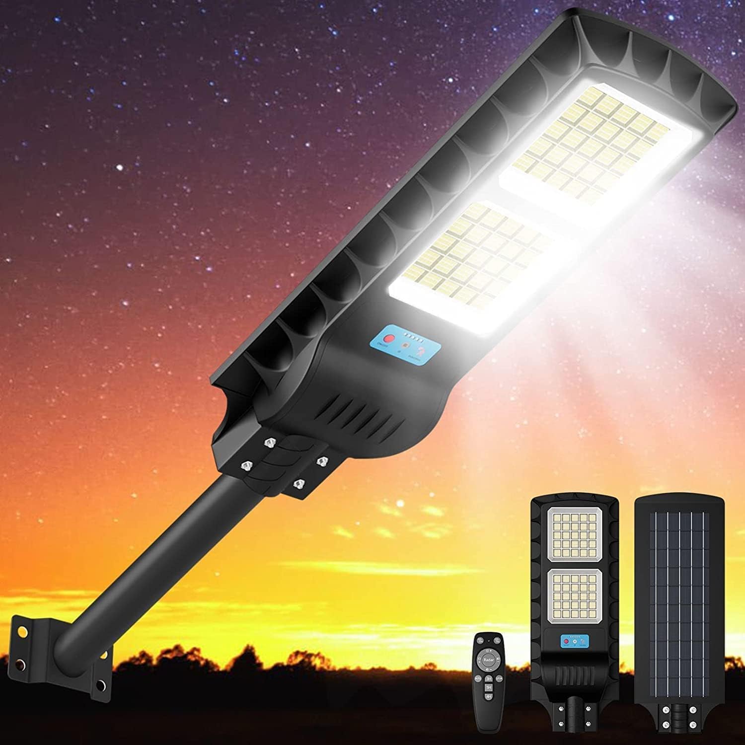 AllEASY 120W Solar Lights Outdoor, 1580LM 180 LEDs Solar Powered Motion ...