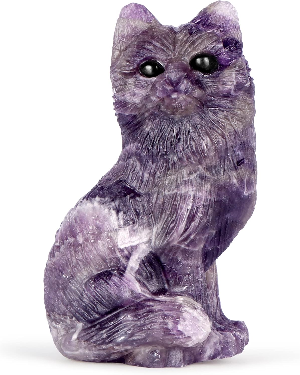 Amazon.com: SMQ Amethyst Crystal Fox Statues and Figurines,Carved Gem ...
