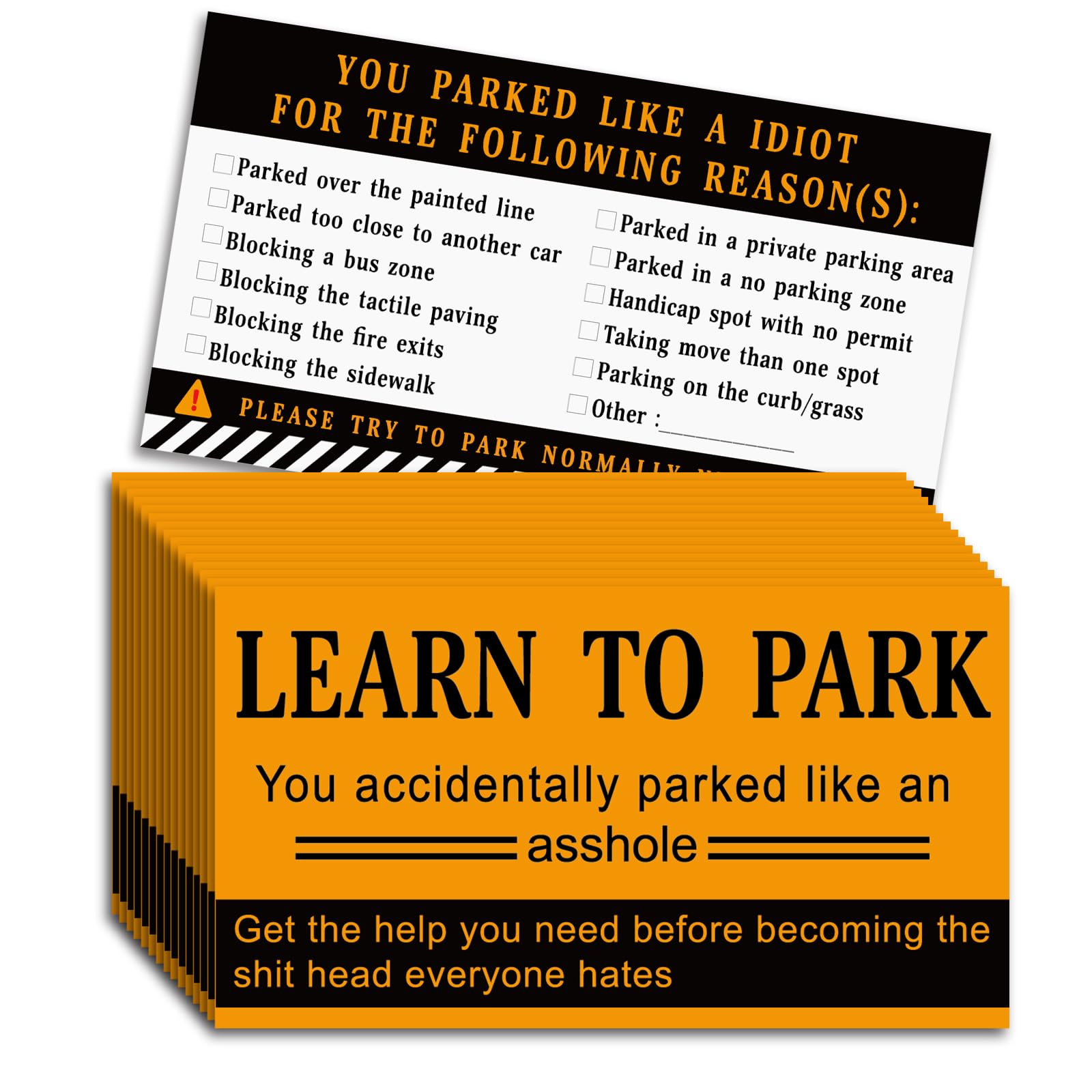 Amazon.com: CDXHOME Bad Parking Business Cards - 100Pcs Learn To Park ...