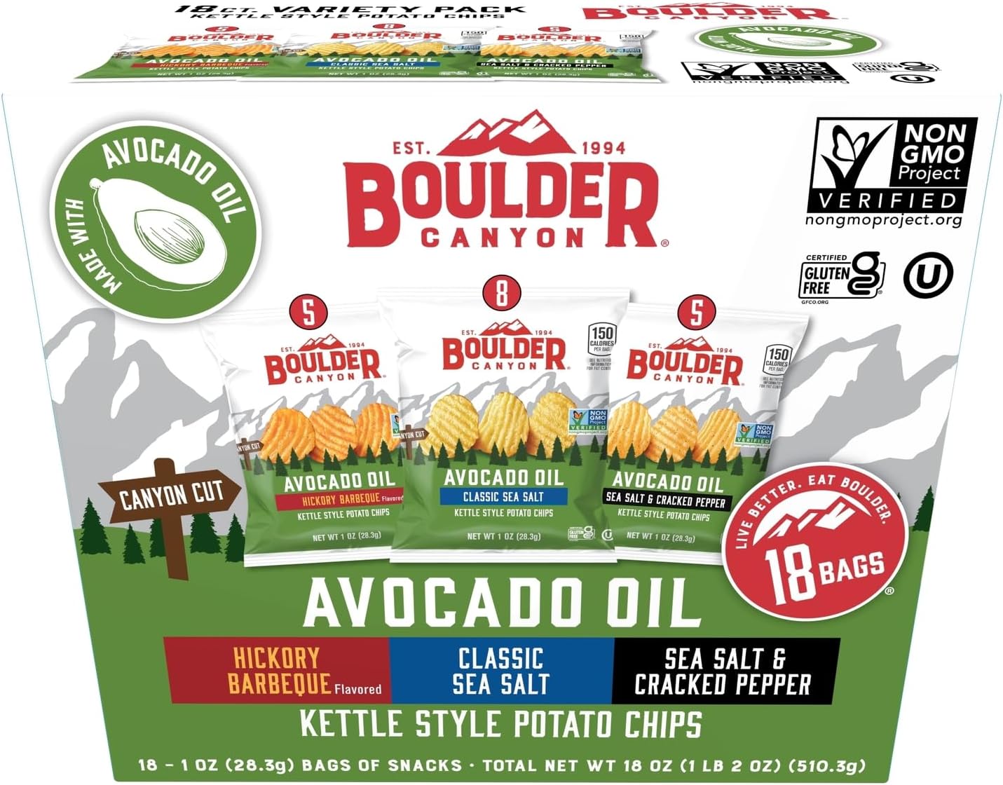 Amazon.com: Boulder Canyon Thin & Crispy Classic Sea Salt Potato Chips ...