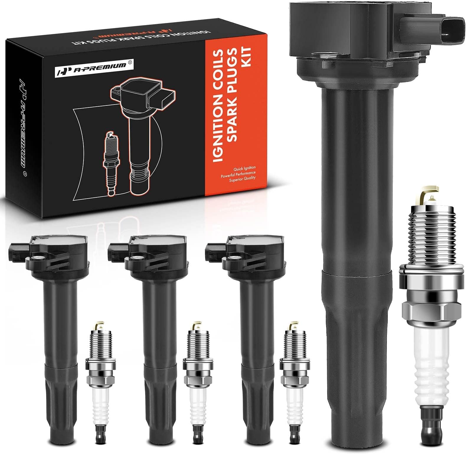 Amazon.com: A-Premium Ignition Coils and Spark Plugs Kits Compatible ...