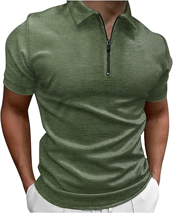 Amazon.com: FUMOOD Men's Muscle Polos T Shirts Stretch Short Sleeve ...