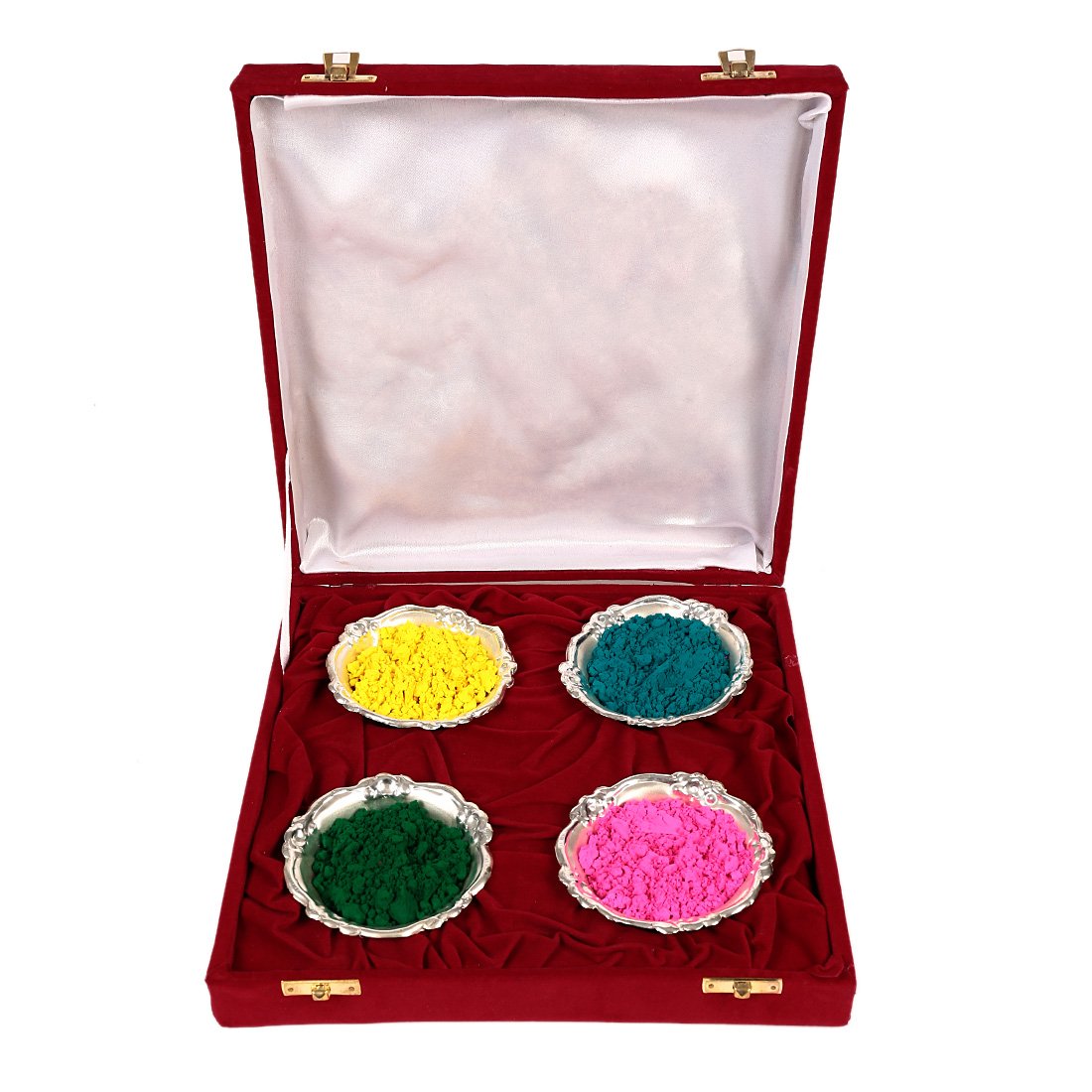 Buy JEWEL FUEL Holi Special 4 Silver Bowl Set & Herbal Gulal Gift ...