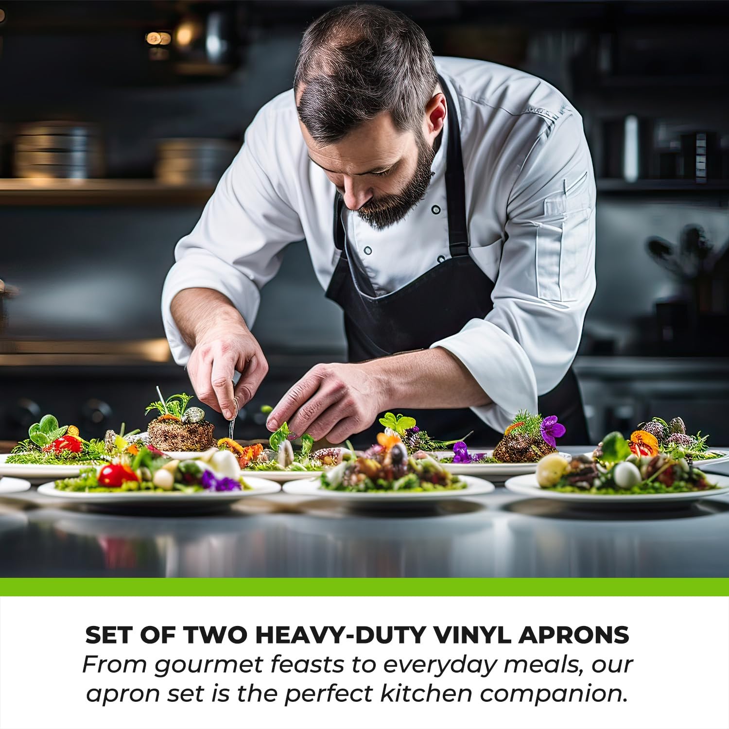 Snapklik.com : GREEN LIFESTYLE 2 Pack Waterproof Rubber Vinyl Apron ...