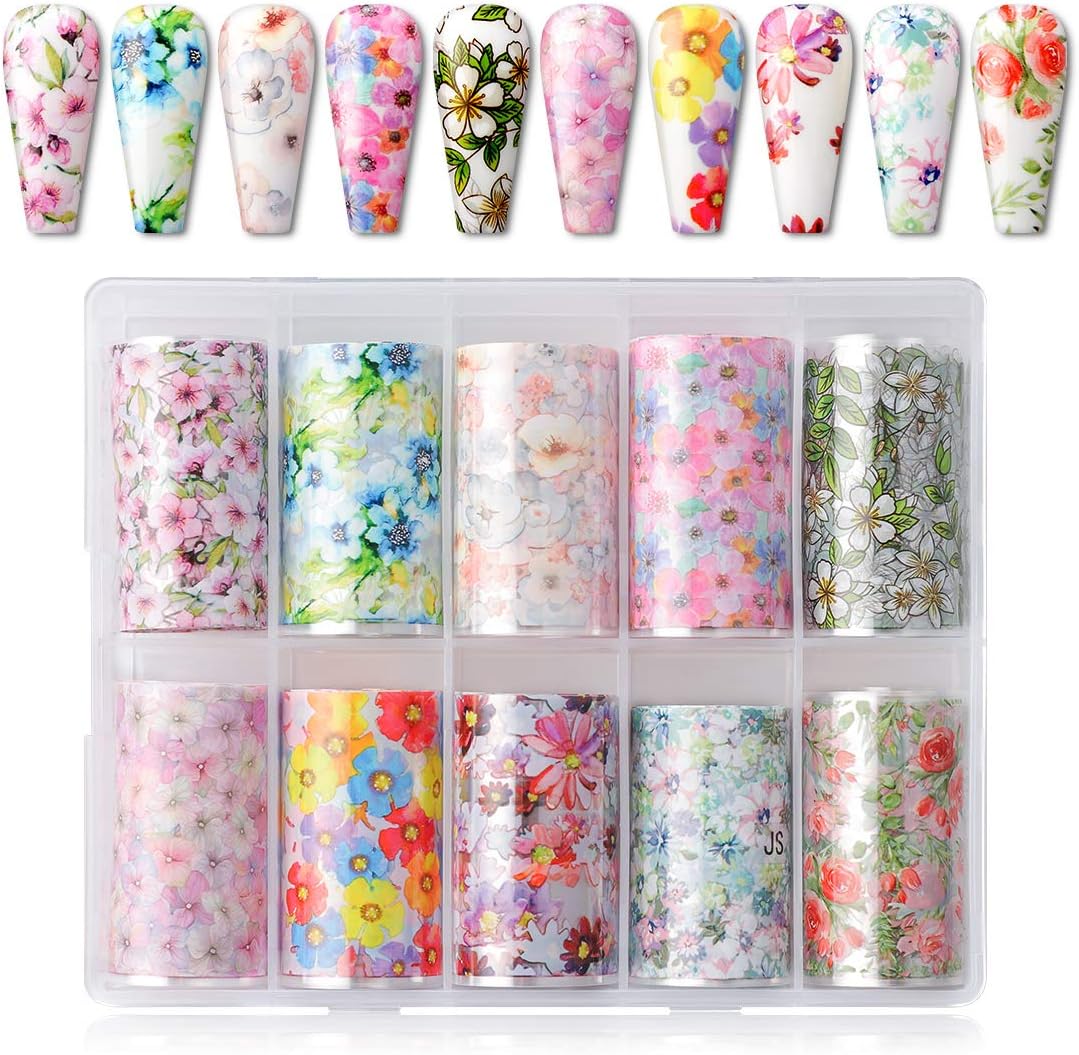 Amazon.com: Gradient Aurora Glass Paper Nail Art Sticker, Nail Art ...