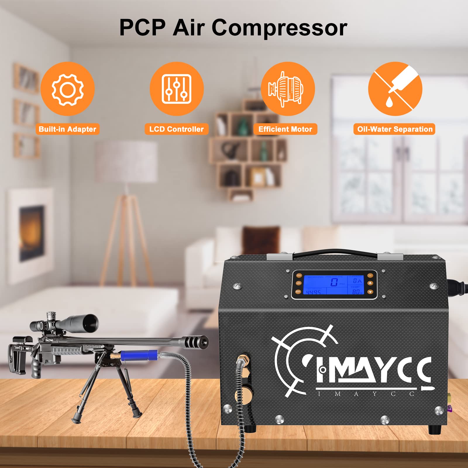 IMAYCC PCP Air Compressor, 4500PSI/30MPA PCP Compressor, Built-in ...
