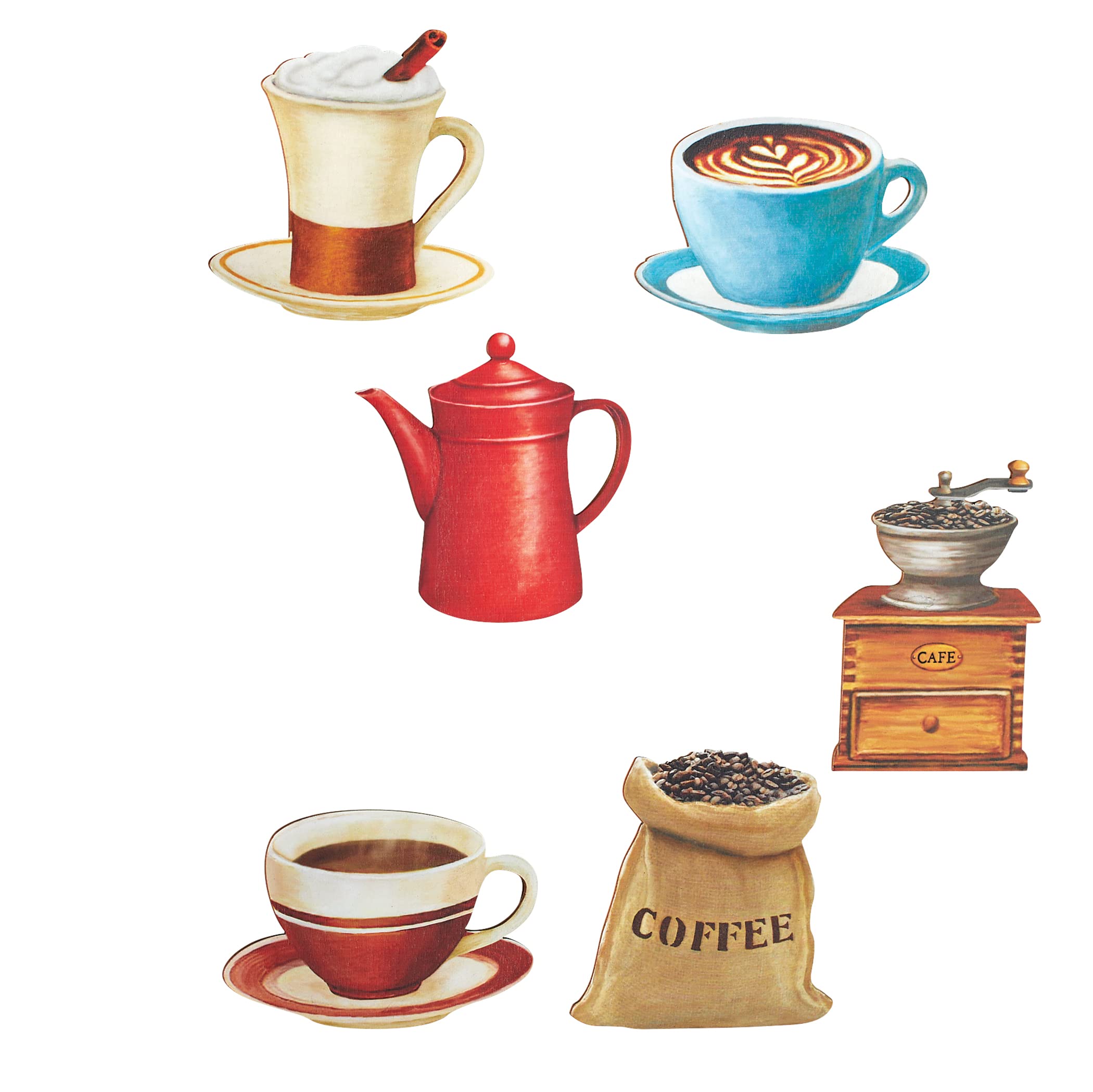 Amazon.com: Collections Etc Unique Wooden Coffee Magnets - Set of 6 ...
