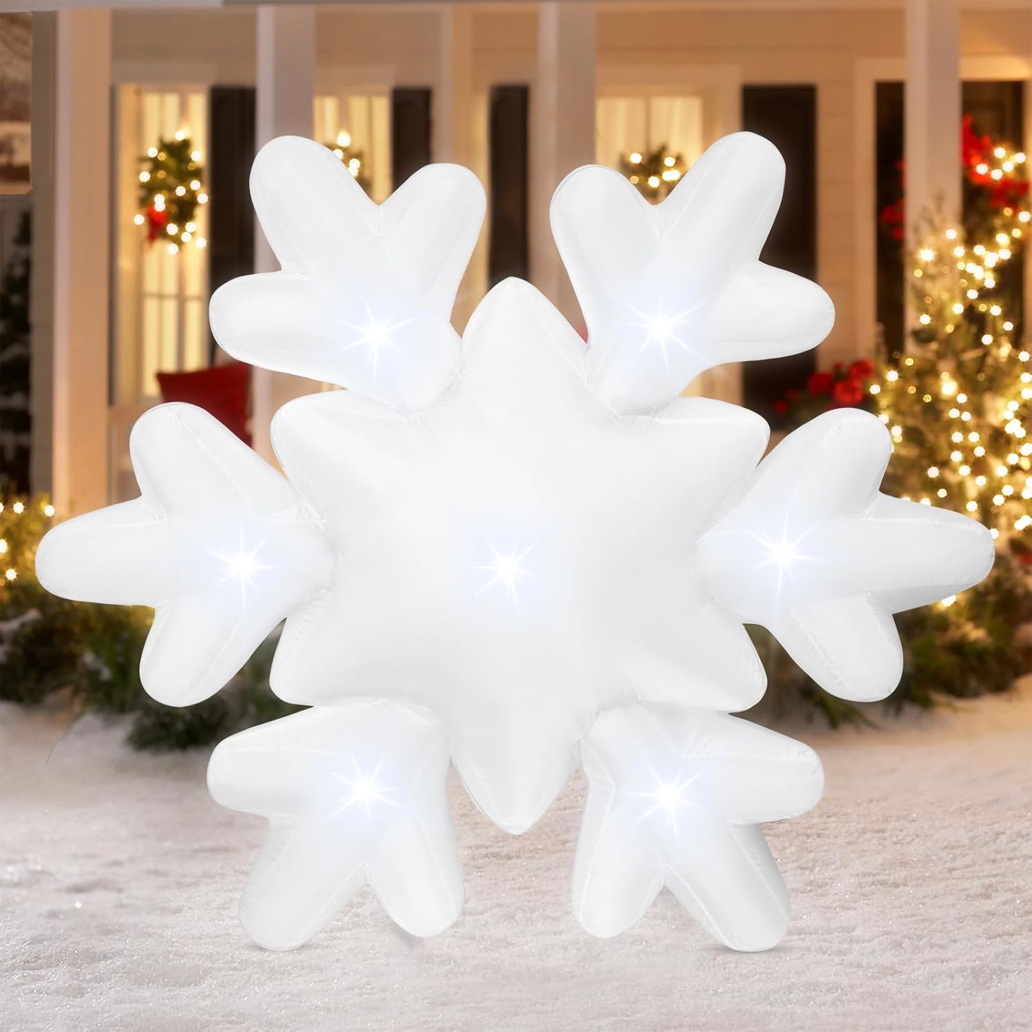 Amazon.com: 4.2FT Christmas Inflatable Snowflake Outdoor Decorations ...
