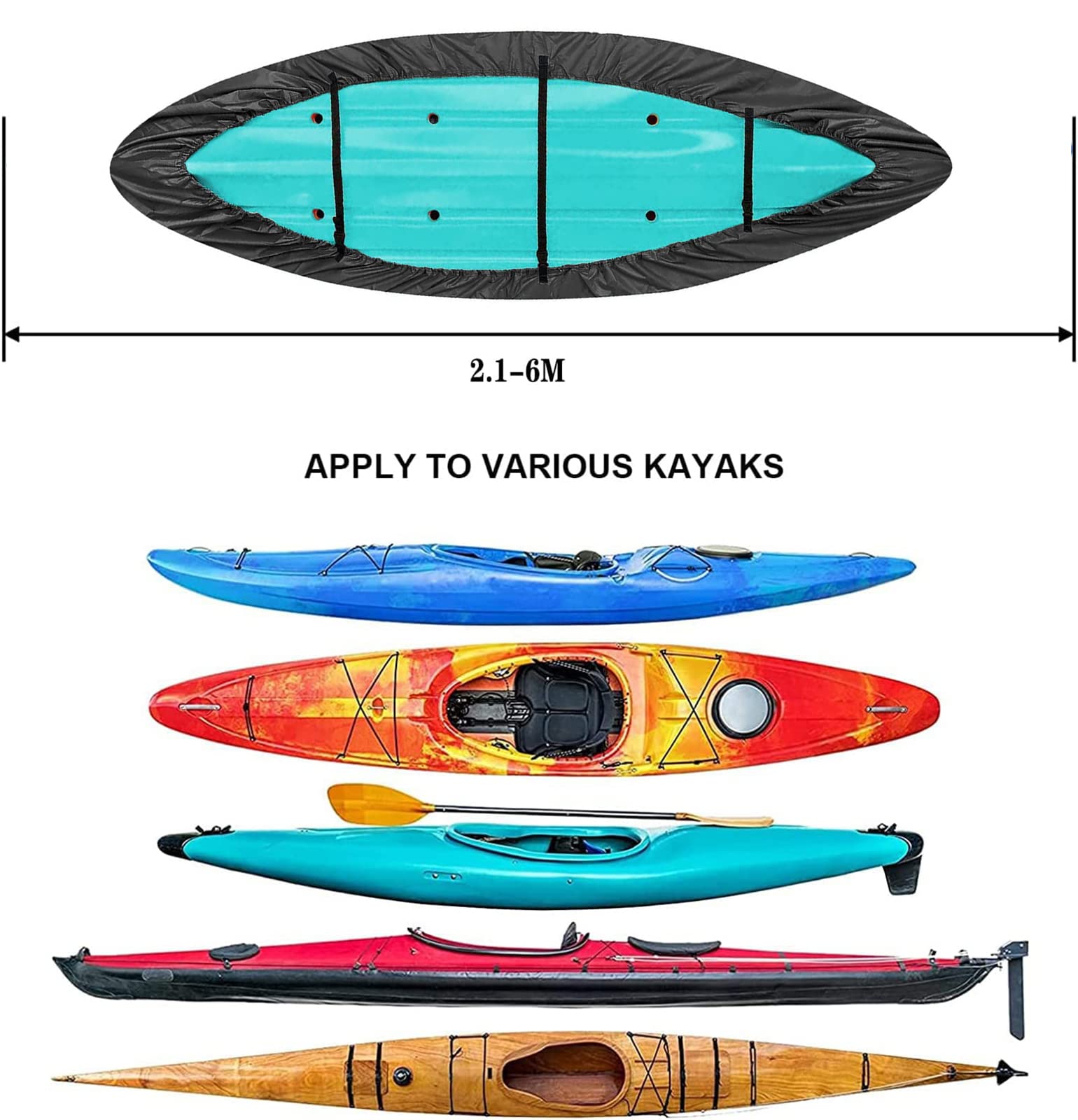 Canoe Kayak Cover Canoe/Kayak Cover - 420D Oxford Waterproof, UPF 50 ...