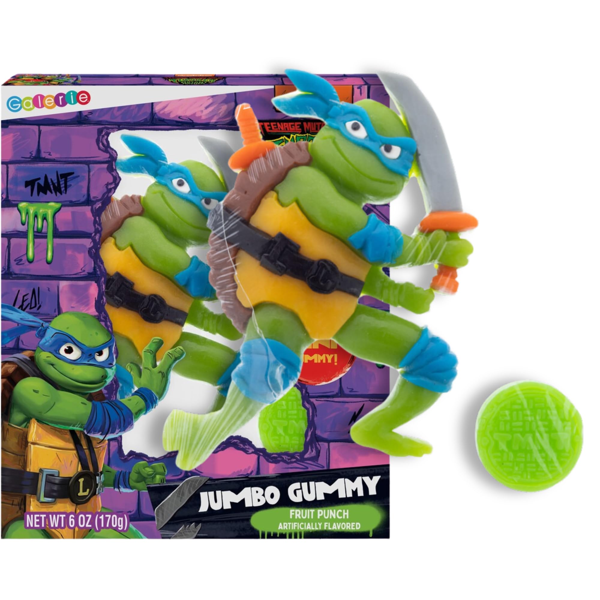 Amazon.com : TMNT Leonardo Jumbo Gummy Treat, Fruit Punch Flavored ...