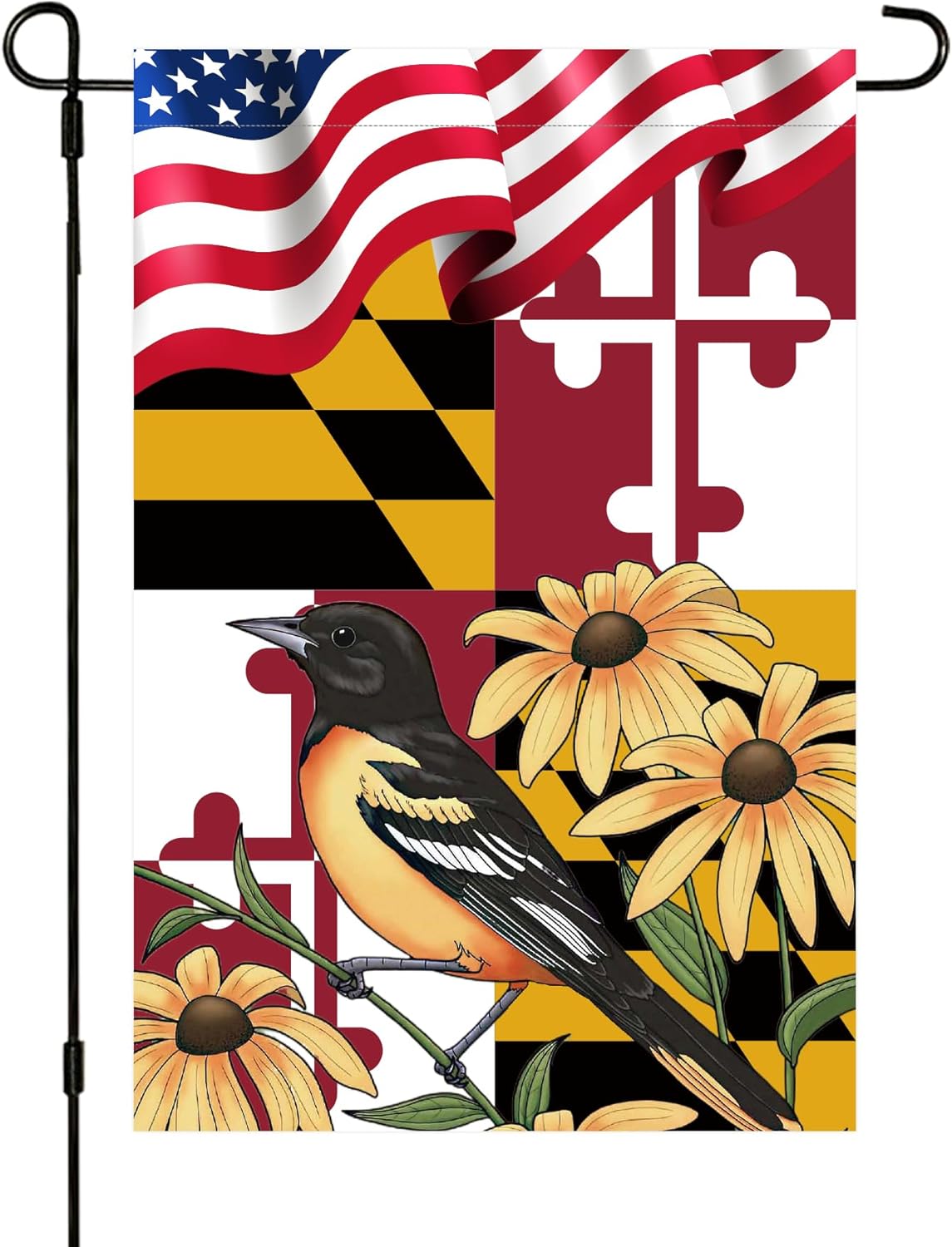 Amazon.com: Maryland State Garden Flags 12x18 Inch Double Sided Heavy ...