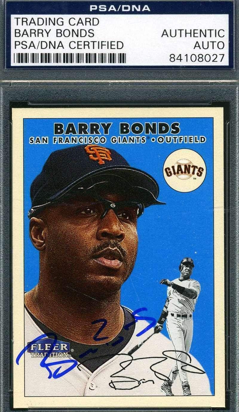 BARRY BONDS COA Autograph 2000 FLEER Authentic Hand Signed - PSA/DNA ...