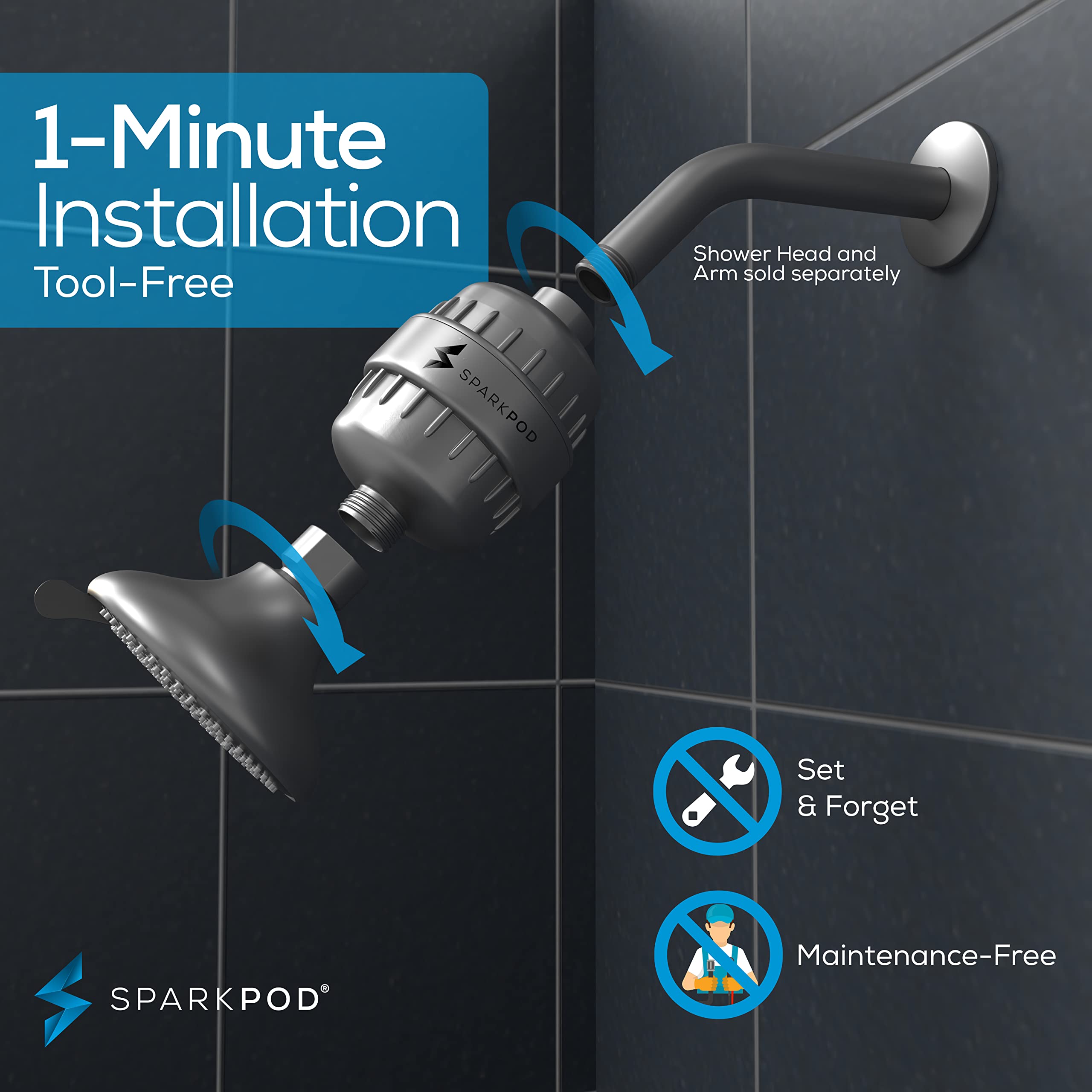 Snapklik.com : SparkPod High Output Shower Filter Capsule - Suitable ...