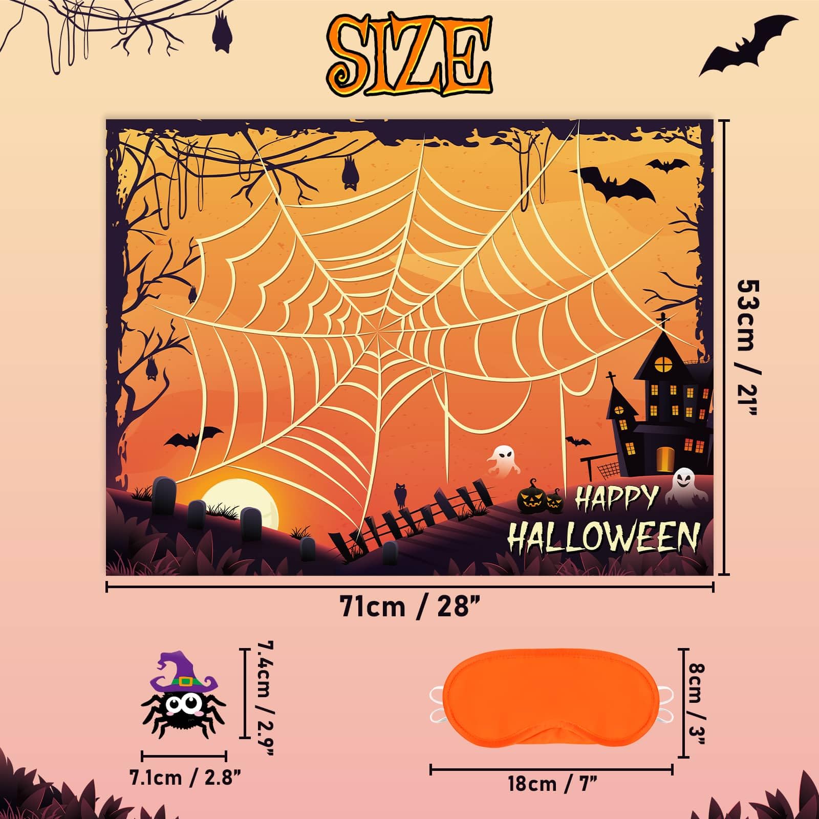 Snapklik.com : Pin The Spider On The Web - Halloween Party Games For ...