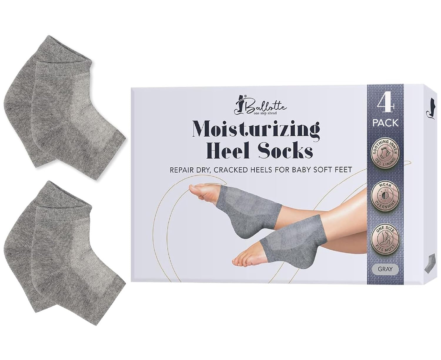 Amazon.com : Ballotte Moisturizing Heel Socks for Dry Cracked Feet ...