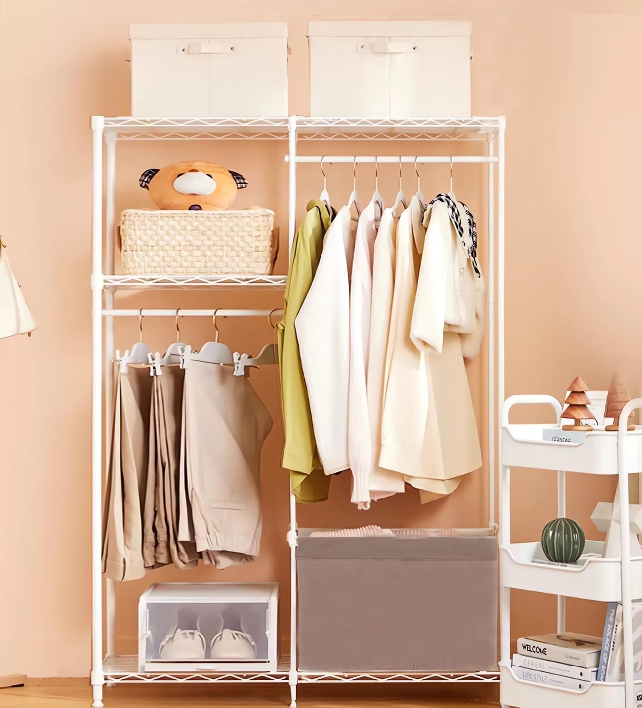 Amazon.com: Yagizaai Small Clothes Rack, 4-1 Heavy Duty Metal Garment ...