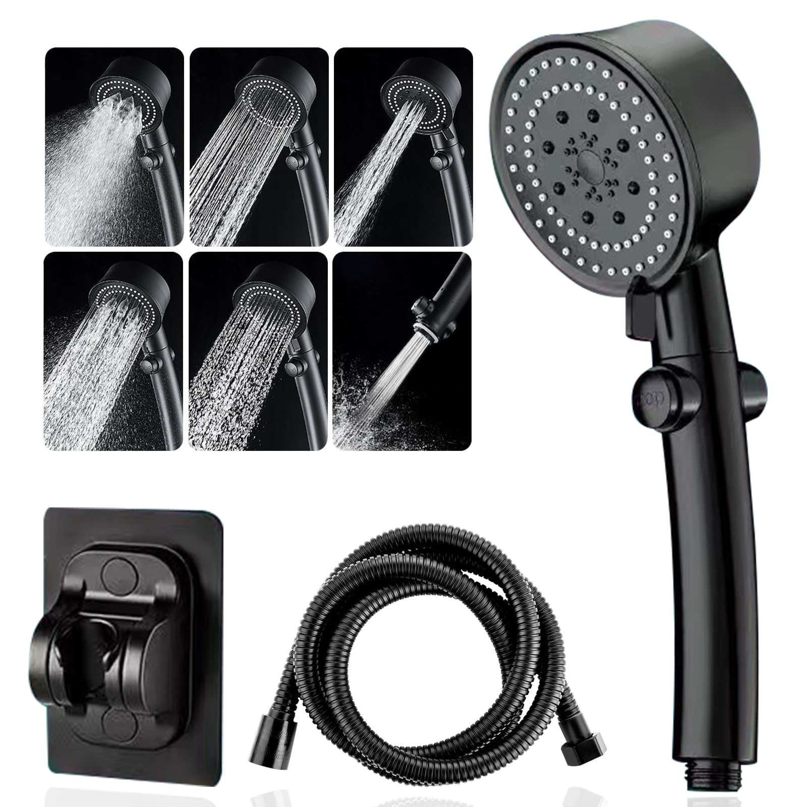 Shower Head with Handheld, High Pressure 6 Spray Mode Showerhead with ...
