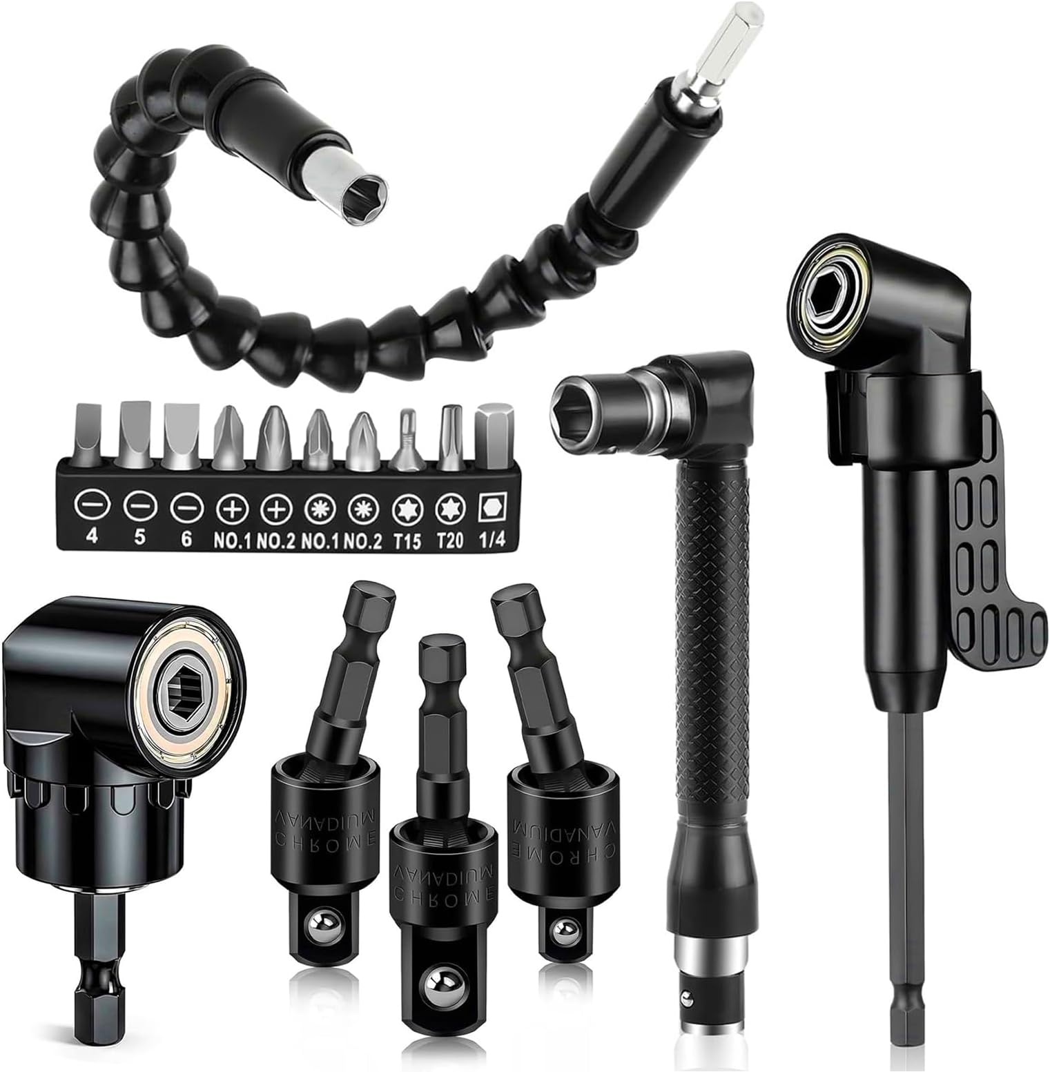 Tools Flexible Drill Bit Extension, Include 3pcs Rotatable Socket ...