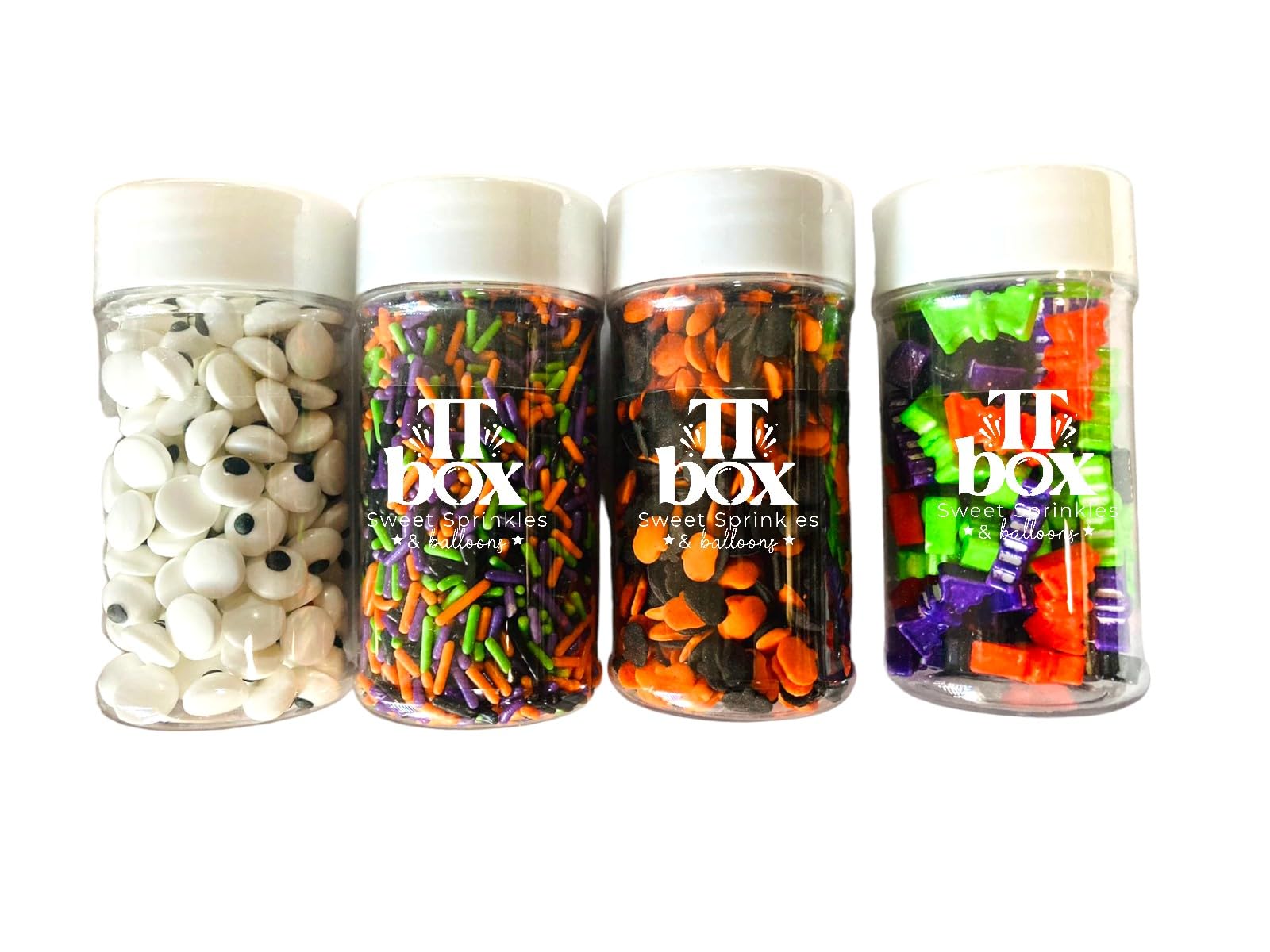 TT-BOX Sprinkles de Halloween, Paquete de 4, Mezcla Comestible para ...