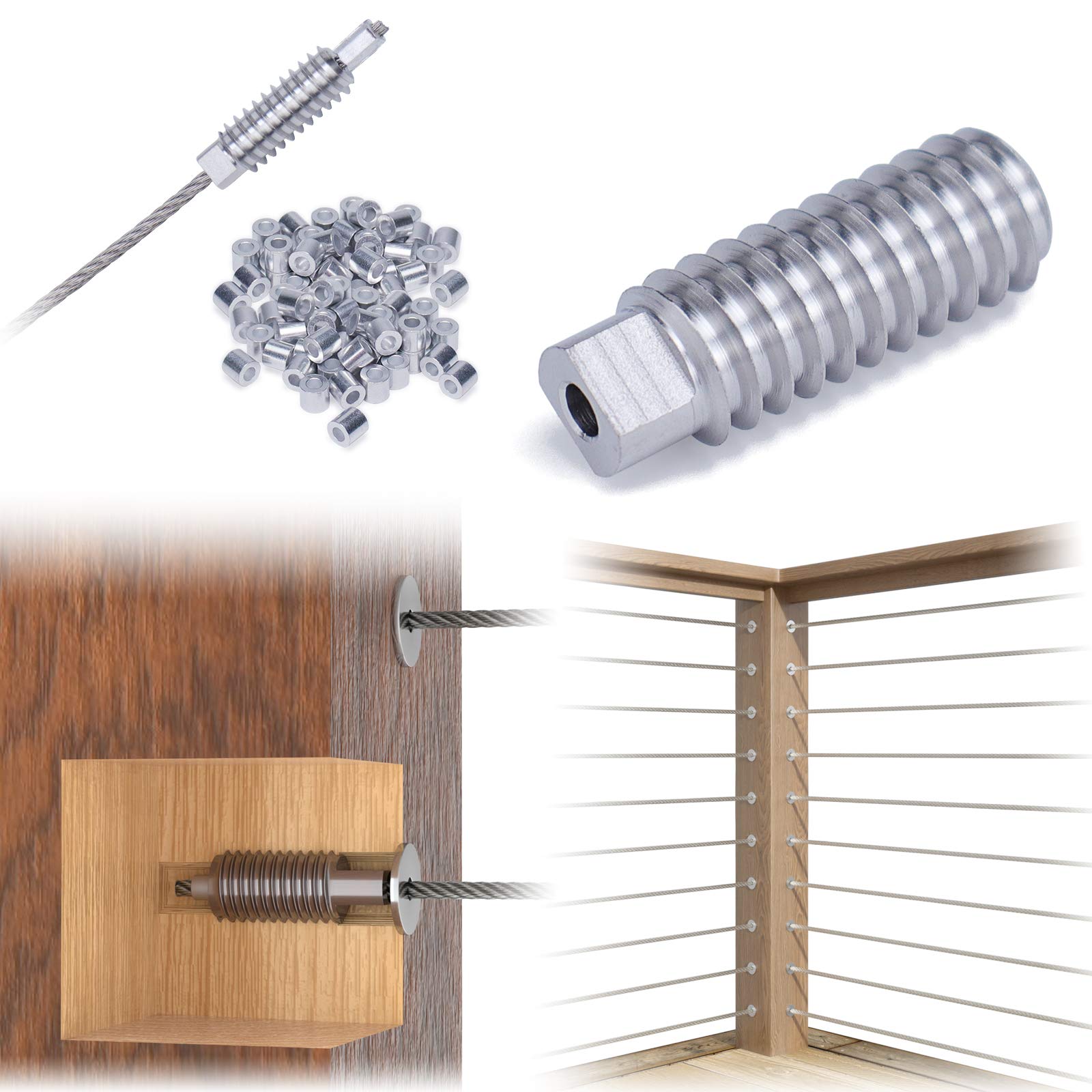Muzatacable Railing Invisible Turnbuckle Swage Lag Screw Tensioner ...