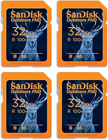 Amazon.com: SANDISK 32GB 4-Pack Outdoors FHD SDHC UHS-I Memory Card ...