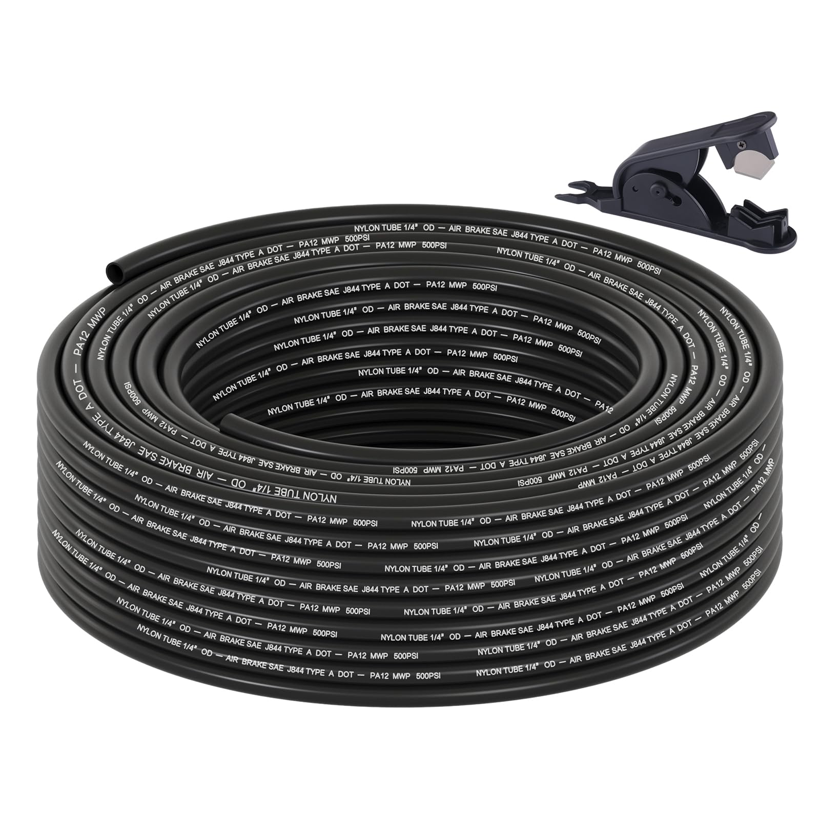 Snapklik.com : Boeray 100FT 1/4 DOT Air Line SAE J844 PA12 Nylon Air Hose