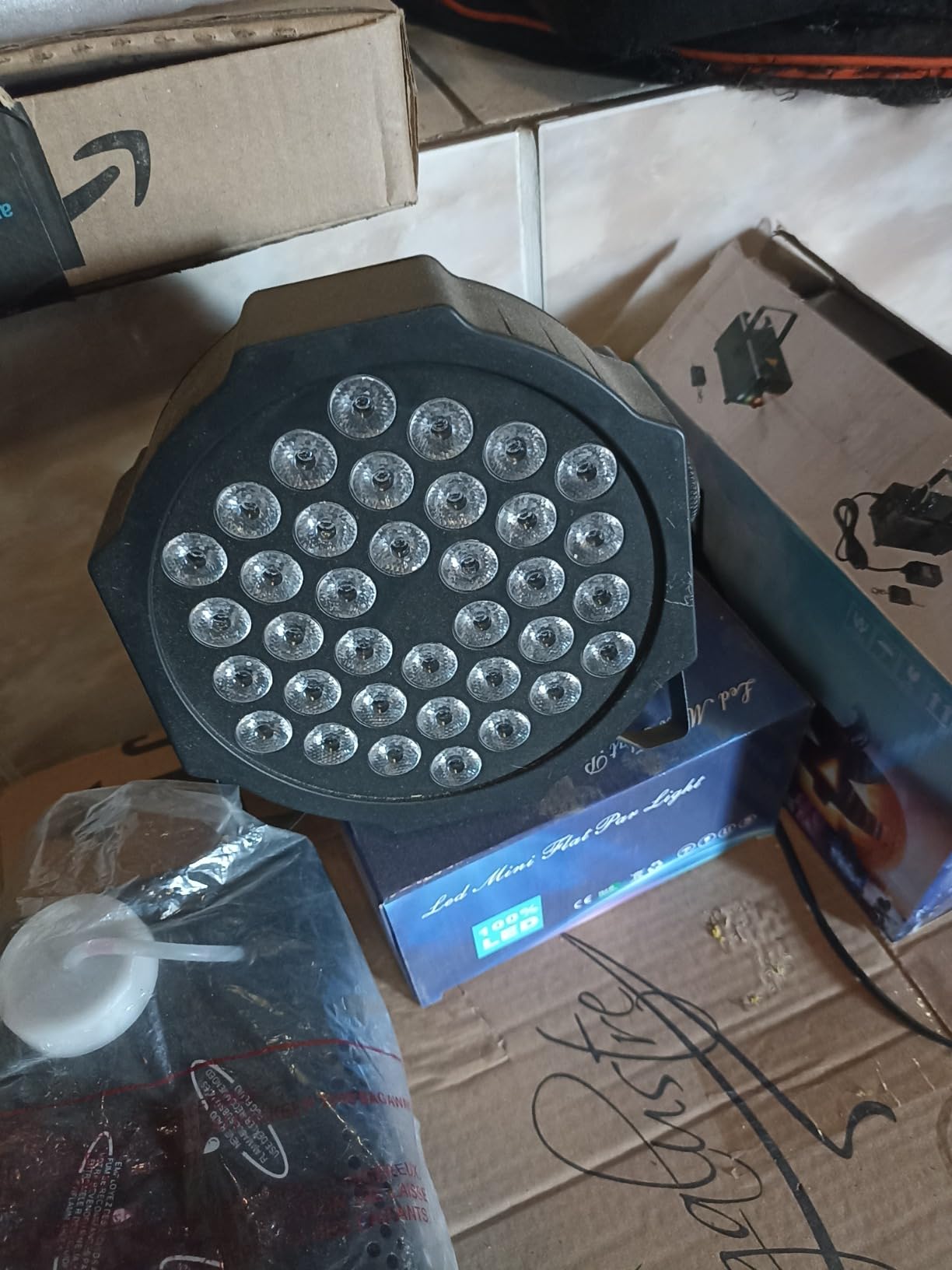 LED PAR Refletor 36 Leds RGBW DMX Painel Digital Canhão de Luz Slim com ...