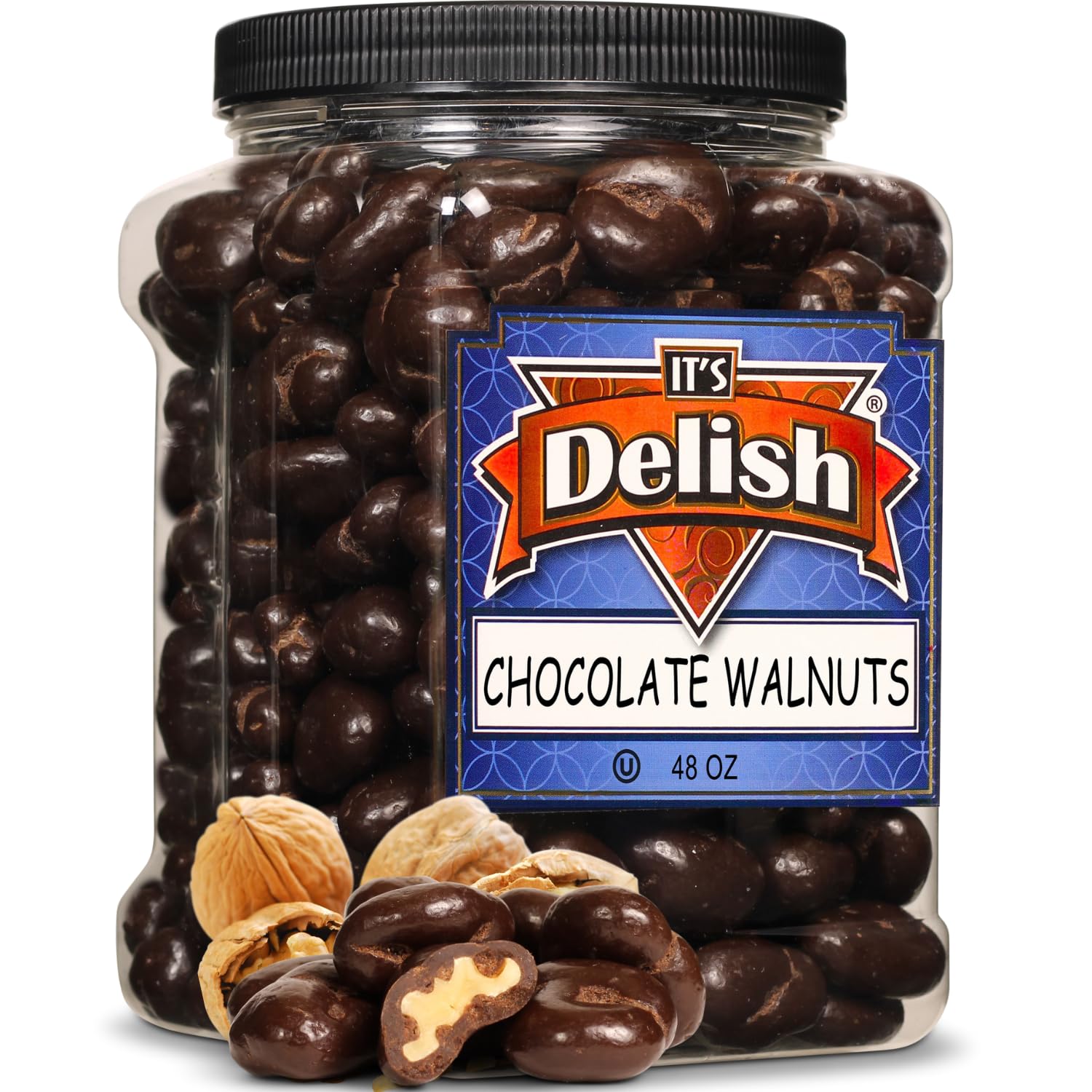 Amazon.com : Dark Chocolate Covered Walnuts by It's Delish, 48 OZ Jumbo ...