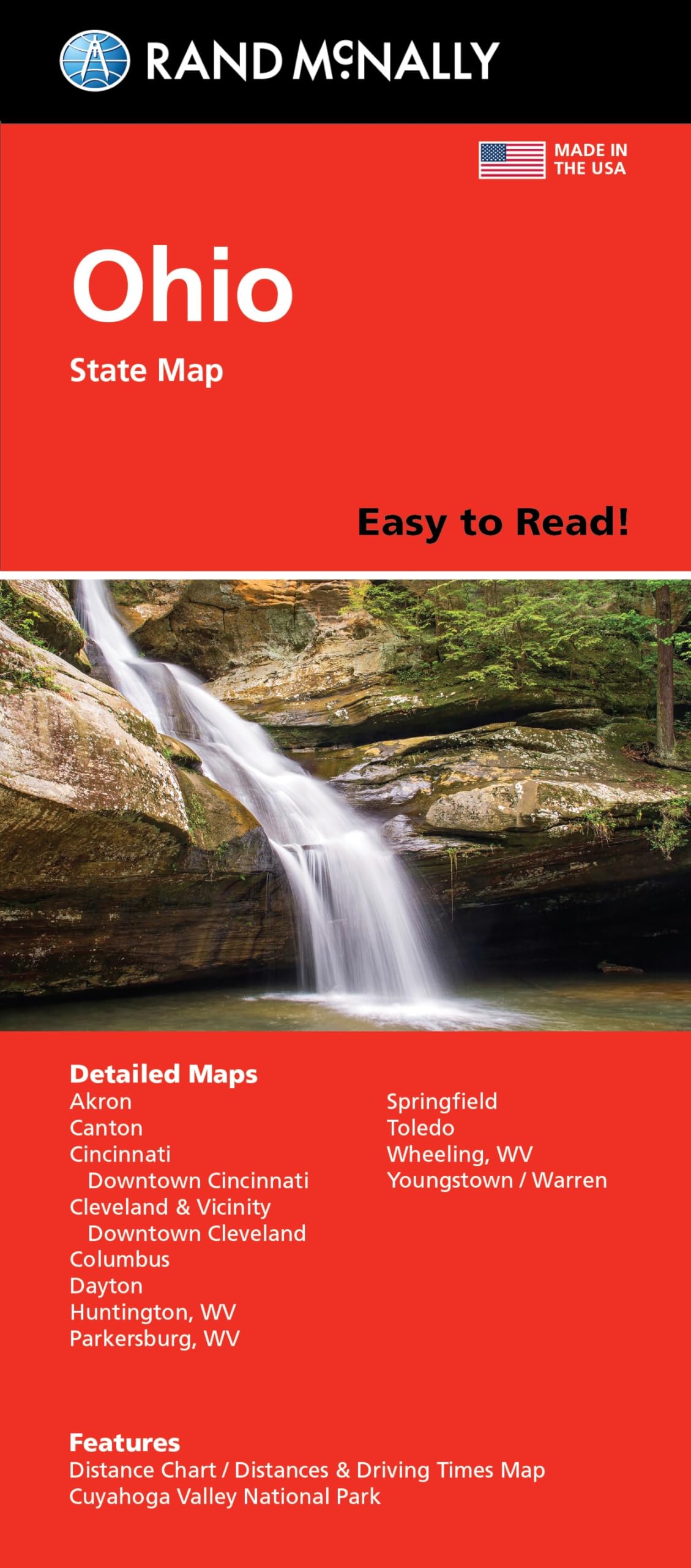 Snapklik.com : Easy To Read Folded Map: Ohio State Map