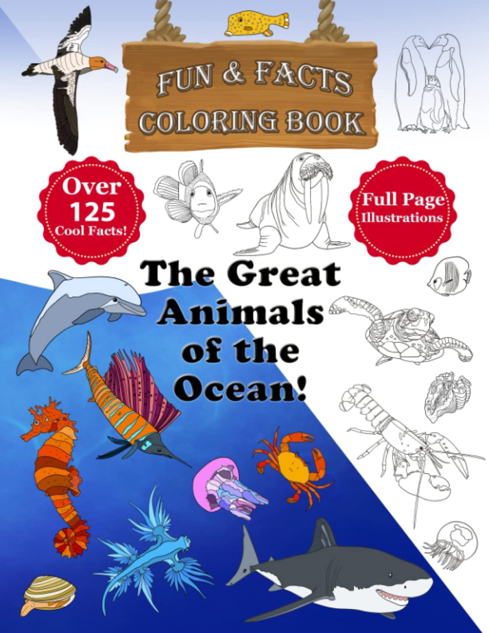 Buy The Great Animals of the Ocean! – Fun & Facts Coloring Book: 30 ...