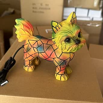 Yorkshire Terrier Dog Lamp | Cute Resin Basset Hound Dog Lamps ...