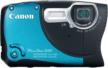 Amazon.com : Canon PowerShot D20 12.1 MP CMOS Waterproof Digital Camera ...