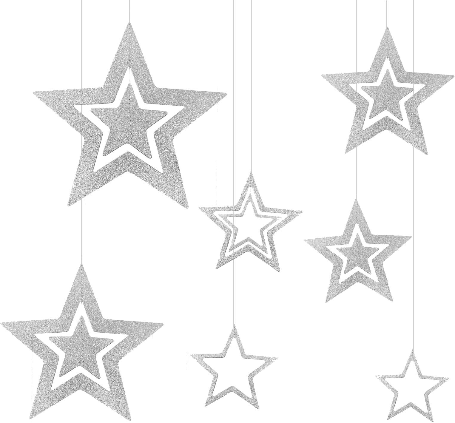 Amazon.de: Oblique Unique® Holz Sterne 5er Set Silber Holzdeko Holzstern Glitzernd Dekosterne ...