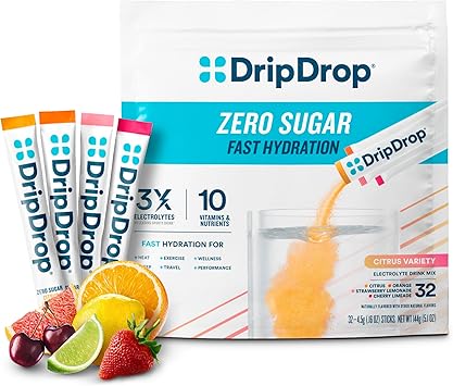 Amazon.com: DripDrop Sugar Free Hydration Packets - Zero Citrus Variety ...